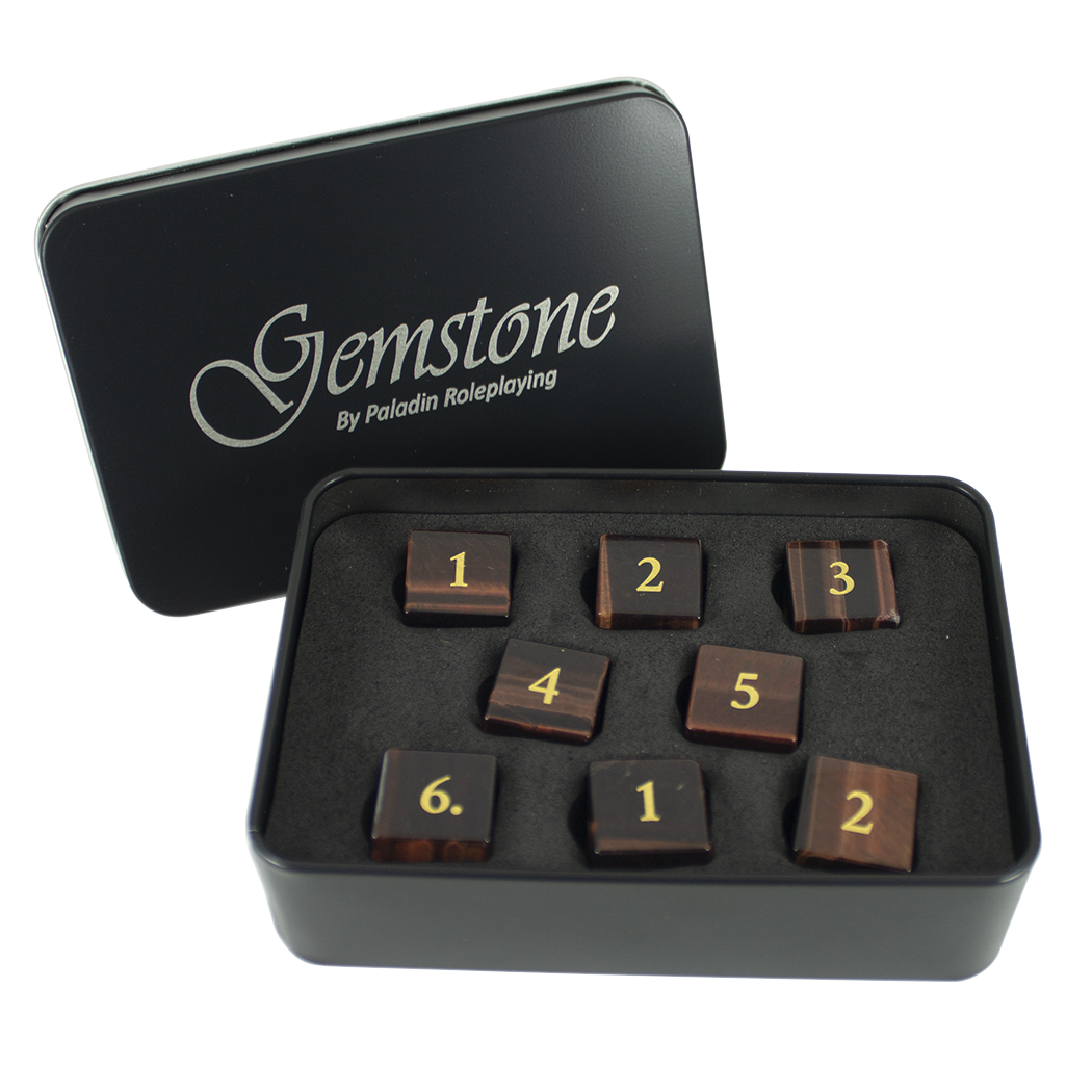 Stone Dnd Dice | Solid stone RPG dice - Red Tiger's Eye – Paladin ...