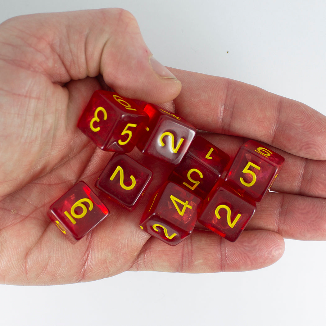Red Holofoil D6 Dice Set – Paladin Roleplaying