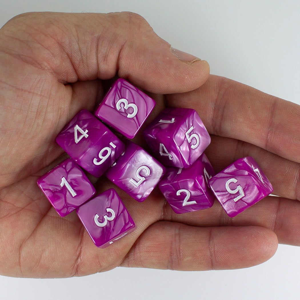 Magenta Pearl Dice - 8D6 Set – Paladin Roleplaying