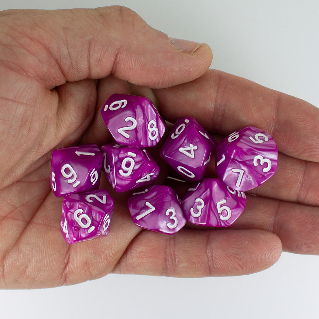 Paladin Roleplaying Pearl Blue DnD Dice - 8 D10 Set - 'Nightfall'